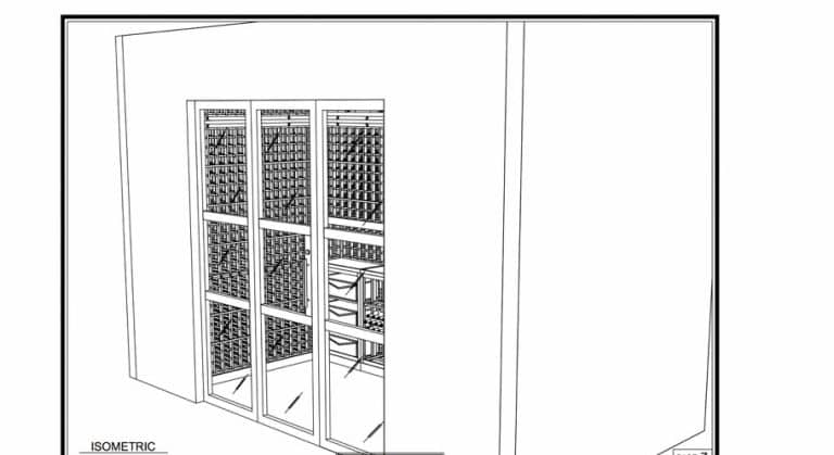 wine cellar design 3d drawing racks | Los Angeles Custom Wine Cellars